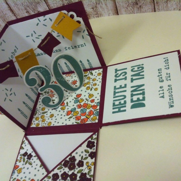Meine erste Explosionsbox - zum 30. Geburtstag - Stampin‘ Up!® in ...